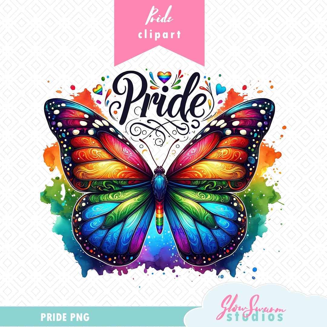 Rainbow Butterfly Pride LGBTQ+ Png Sublimation Design Download, LGBTQ+ Png, Pride Png, Love is ...
