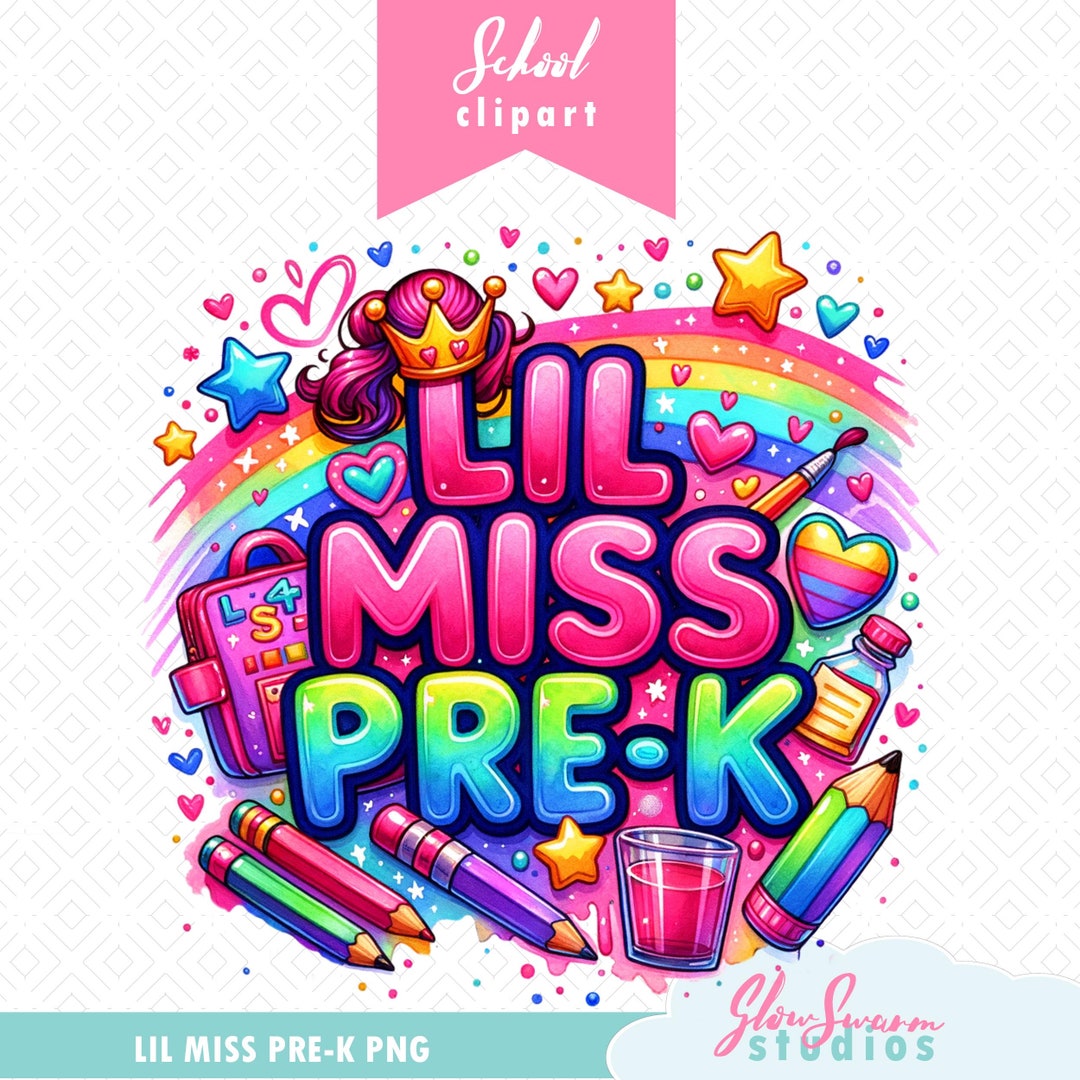 Pre-k Png Sublimation Design Download, Little Miss Pre-k Png, Miss Pre ...