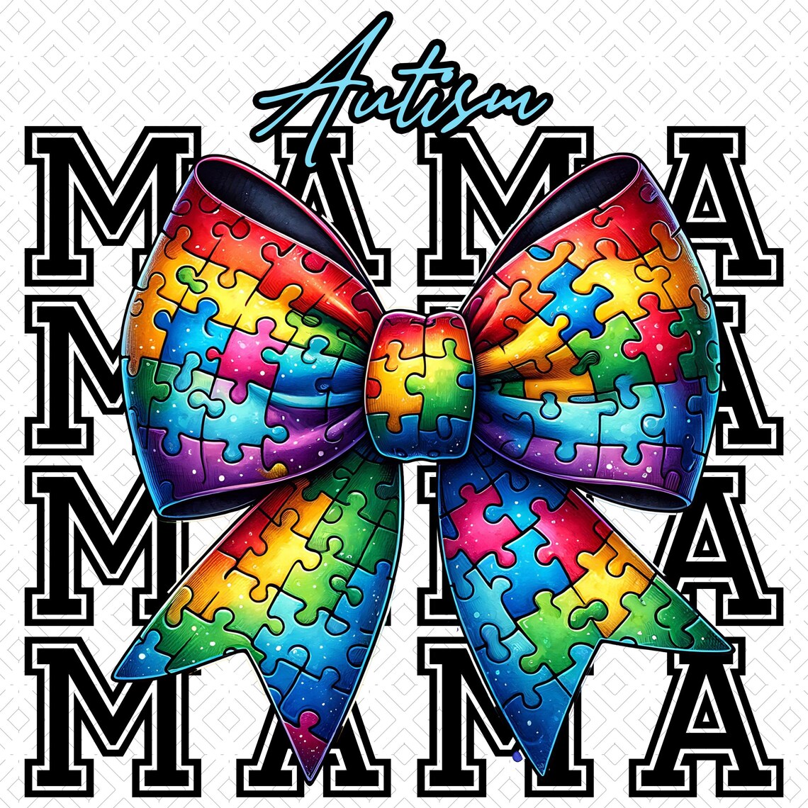 Autism Mama Png, Autism Bow Png, Autism Awareness Png, Coquette Bow Png ...