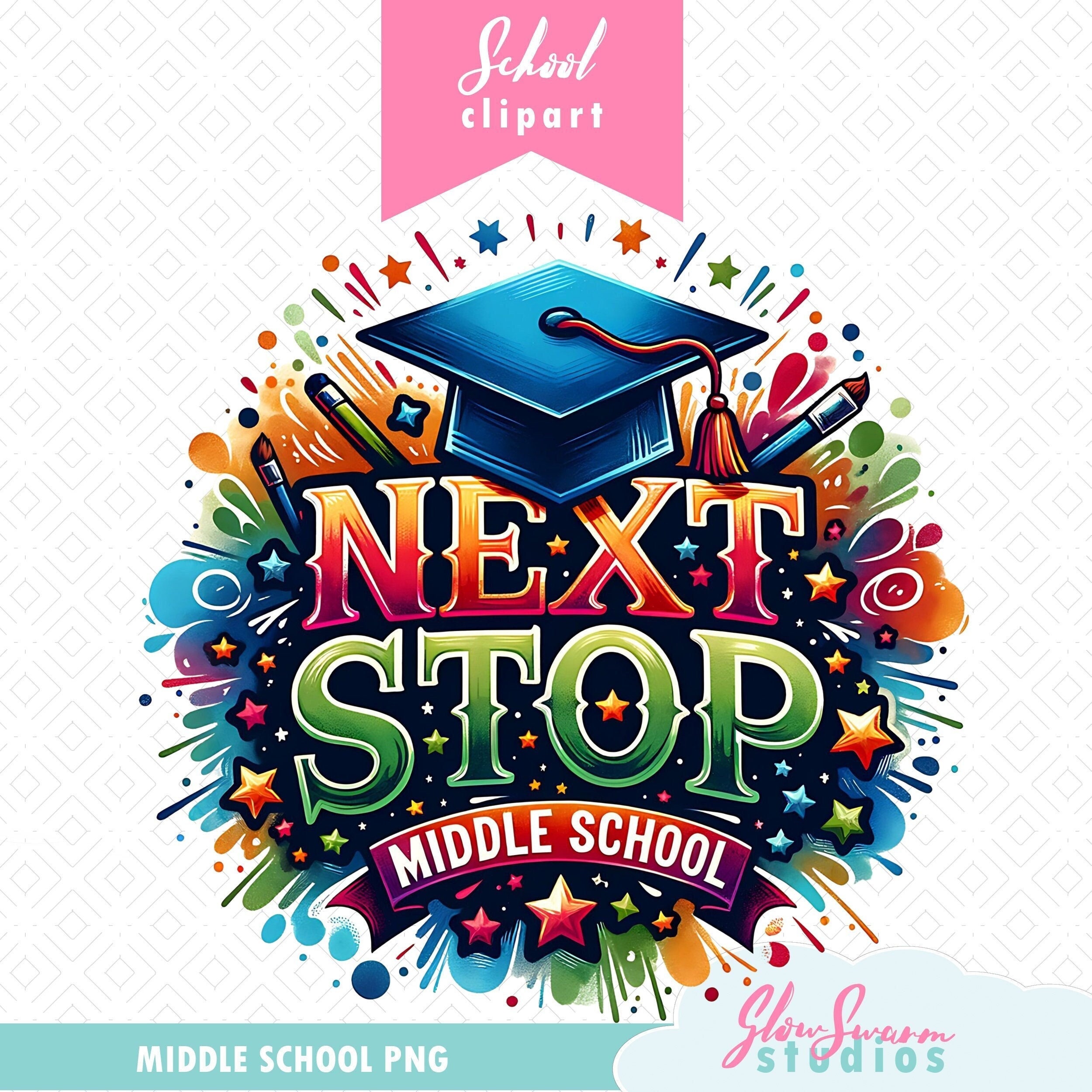 Next Stop Middle School Png,fifth Grade Graduation,retro 5th Grade Png ...