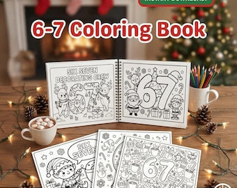67 coloriage de Noël, Six Seven 6 7 Meme à colorier, vacances à ...
