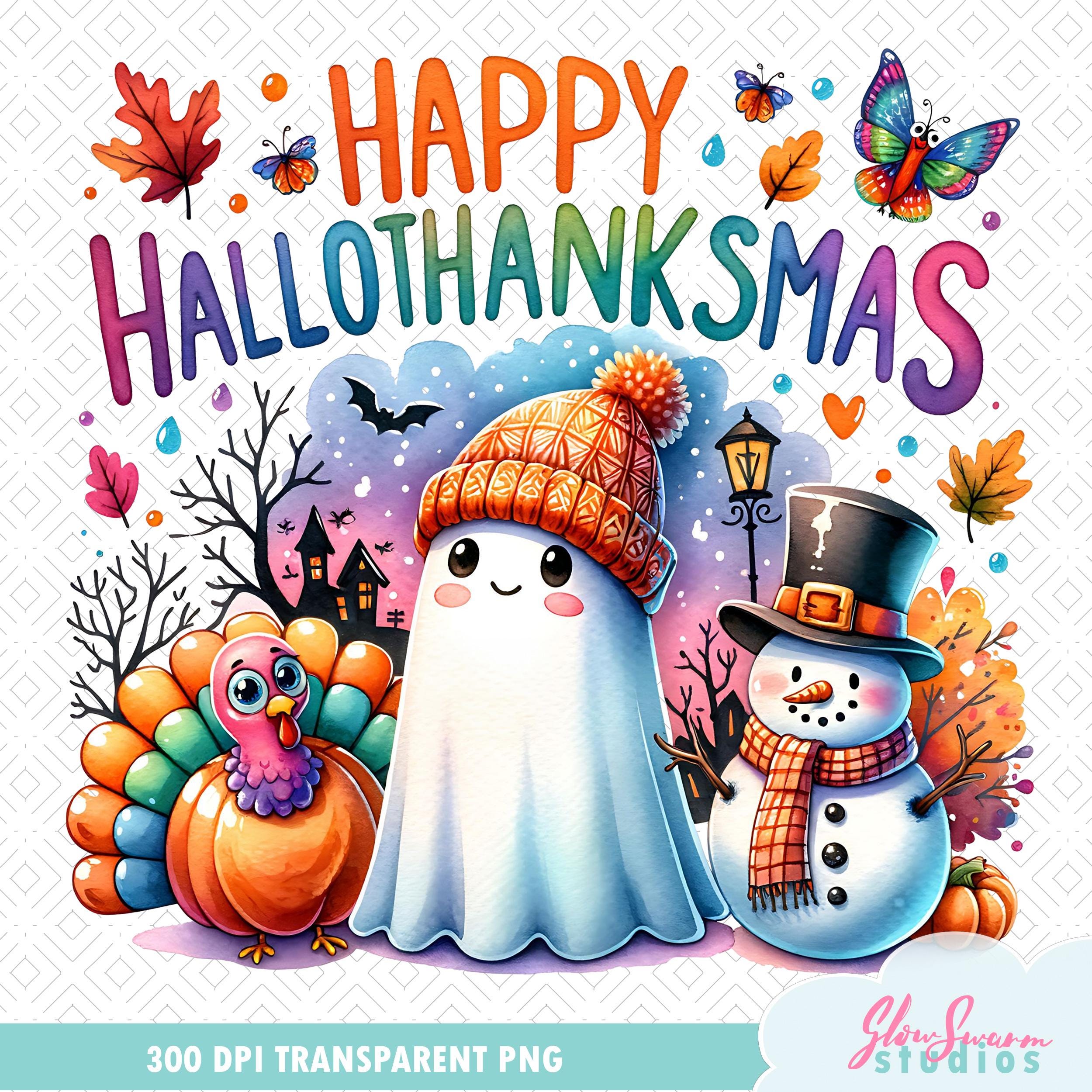 Happy Hallo Thanksmas, Turkey Png, Sublimation Designs, Merry Christmas ...