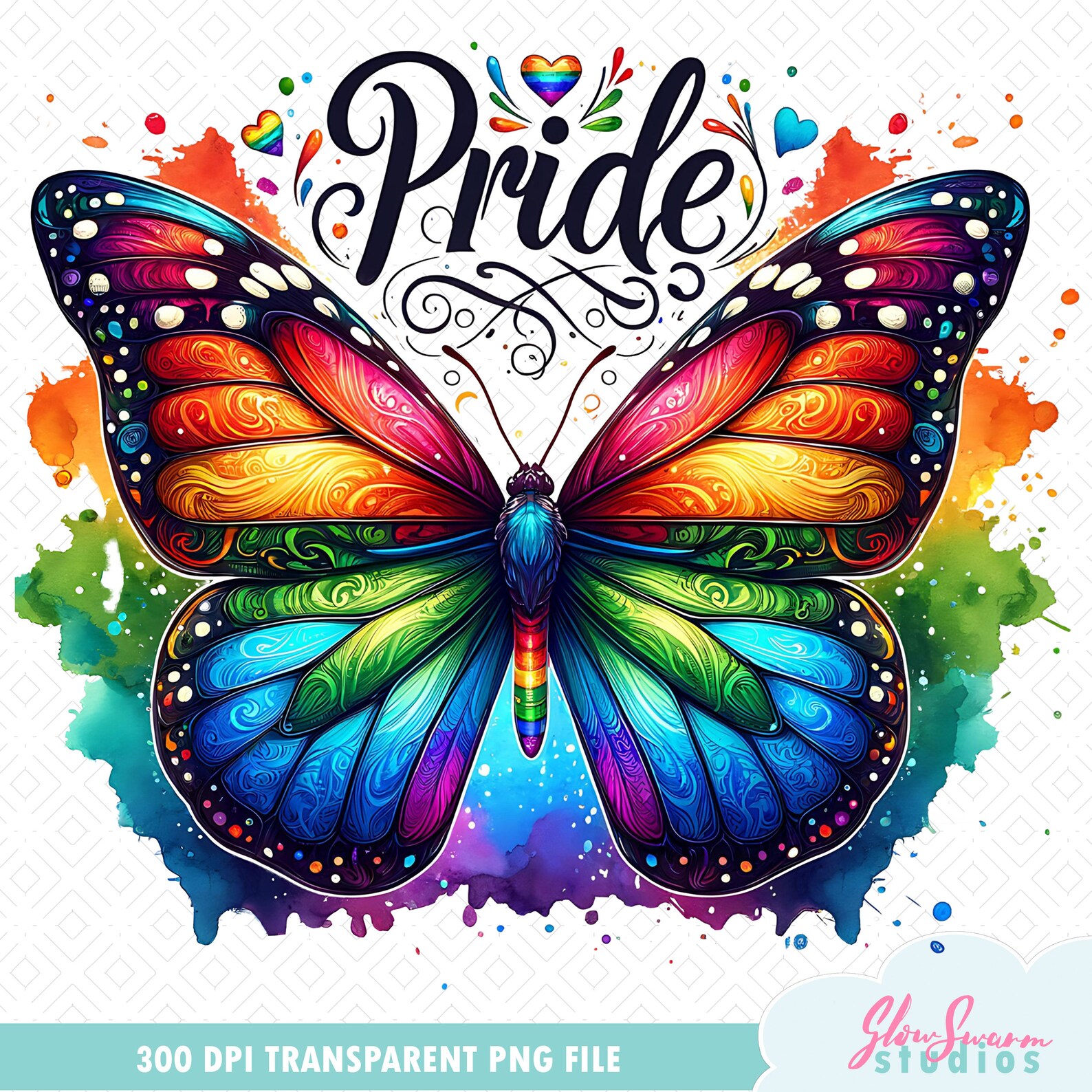 Rainbow Butterfly Pride LGBTQ+ Png Sublimation Design Download, LGBTQ+ ...