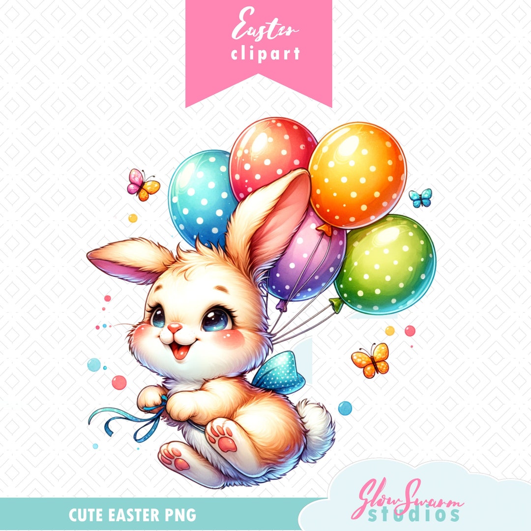 Cute Baby Easter Bunny Clipart Watercolor Easter Bunnies Clipart ...