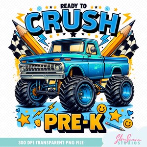 Back to School for Boys Png, Ready to Crush Pre-k, First Day of School ...