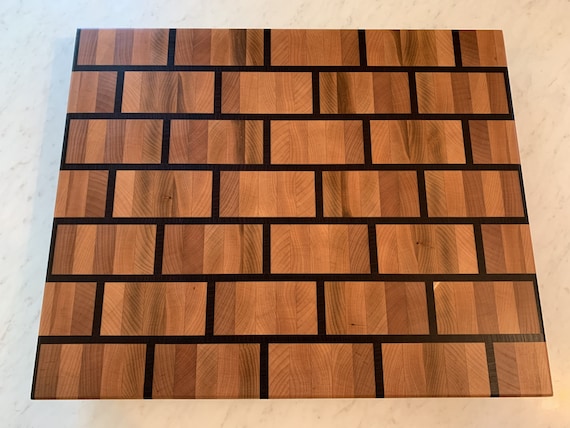 Brick Pattern End Grain Cutting Board Maple Sapele | Etsy