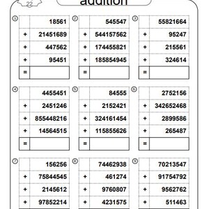 Multi Digit Addition and Subtraction Practice Worksheets, Math Drill - Etsy
