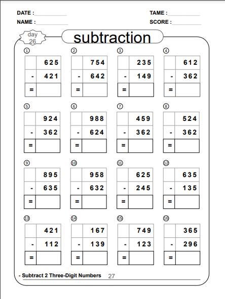 Multi Digit Addition and Subtraction Practice Worksheets, Math Drill - Etsy
