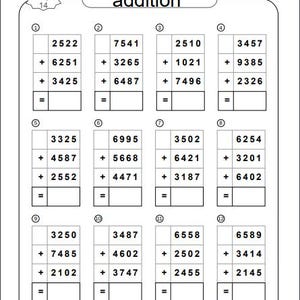Multi Digit Addition and Subtraction Practice Worksheets, Math Drill - Etsy