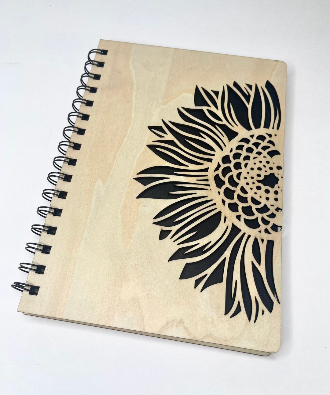 Sunflower Notebook, Wood Journal Cover - Etsy