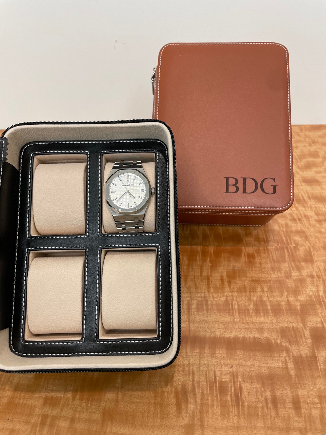 Personalized Leather Watch Case, Watch Storage, Custom Travel Case ...