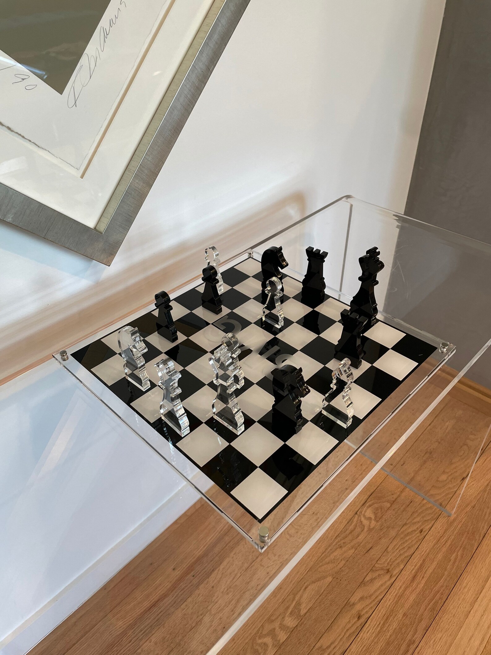 Personalized Modern Acrylic Chess Set, Housewarming Gift, New Home Gift ...