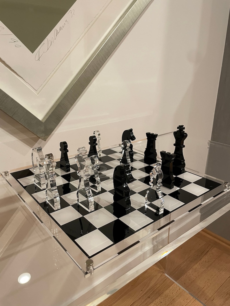 Personalized Modern Acrylic Chess Set Housewarming Gift New | Etsy