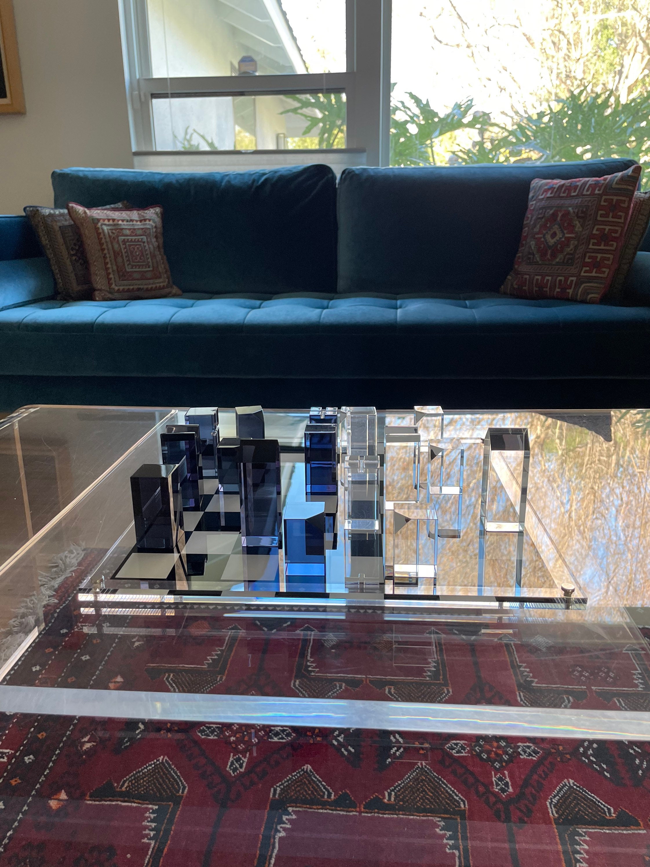 Handcrafted Acrylic Chess Set, Modern Chess Set, Housewarming Gift ...