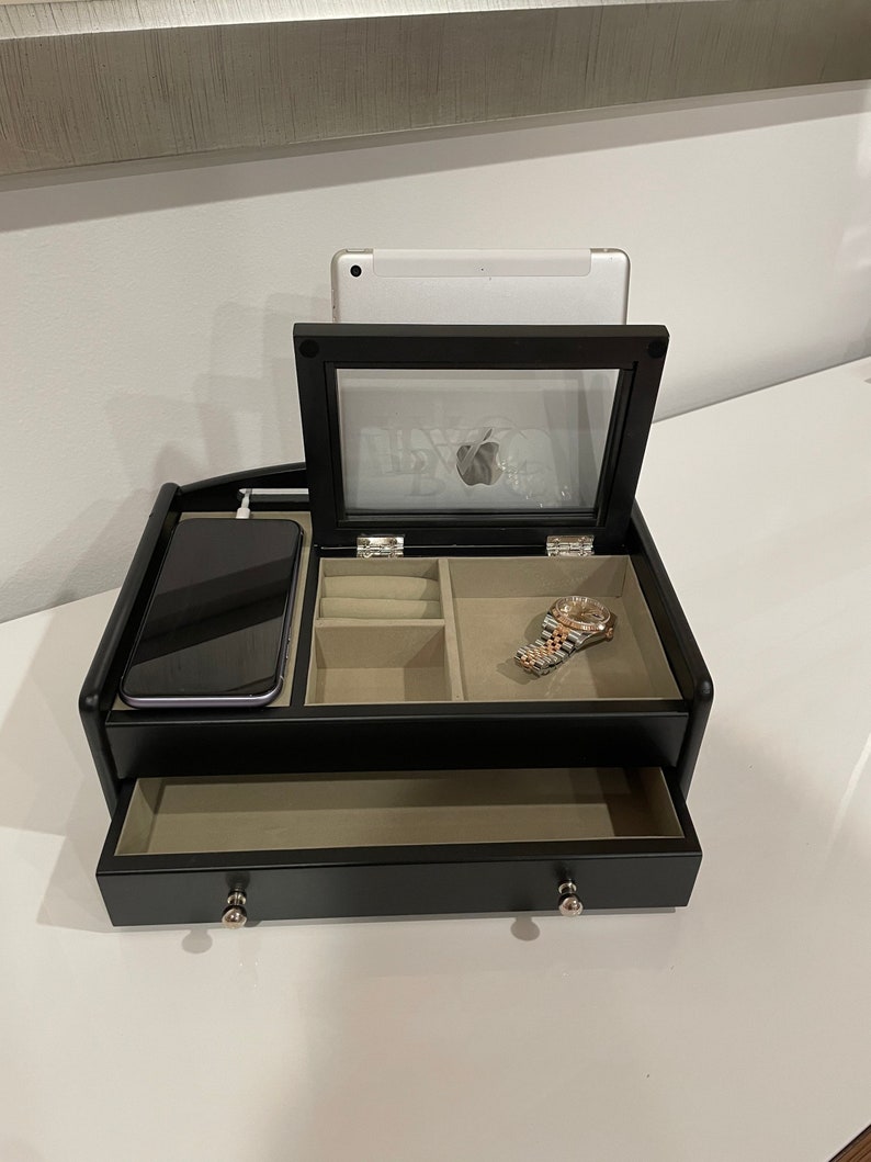 Personalized Bedside Valet Tray for Tablet and Phone - Etsy