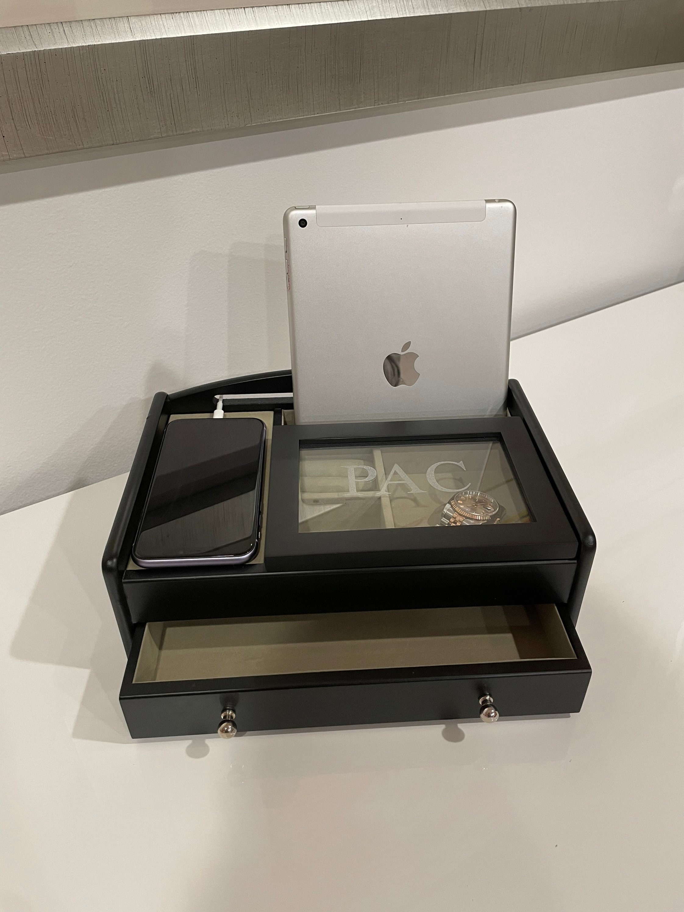 Personalized Bedside Valet Tray for Tablet and Phone | Etsy