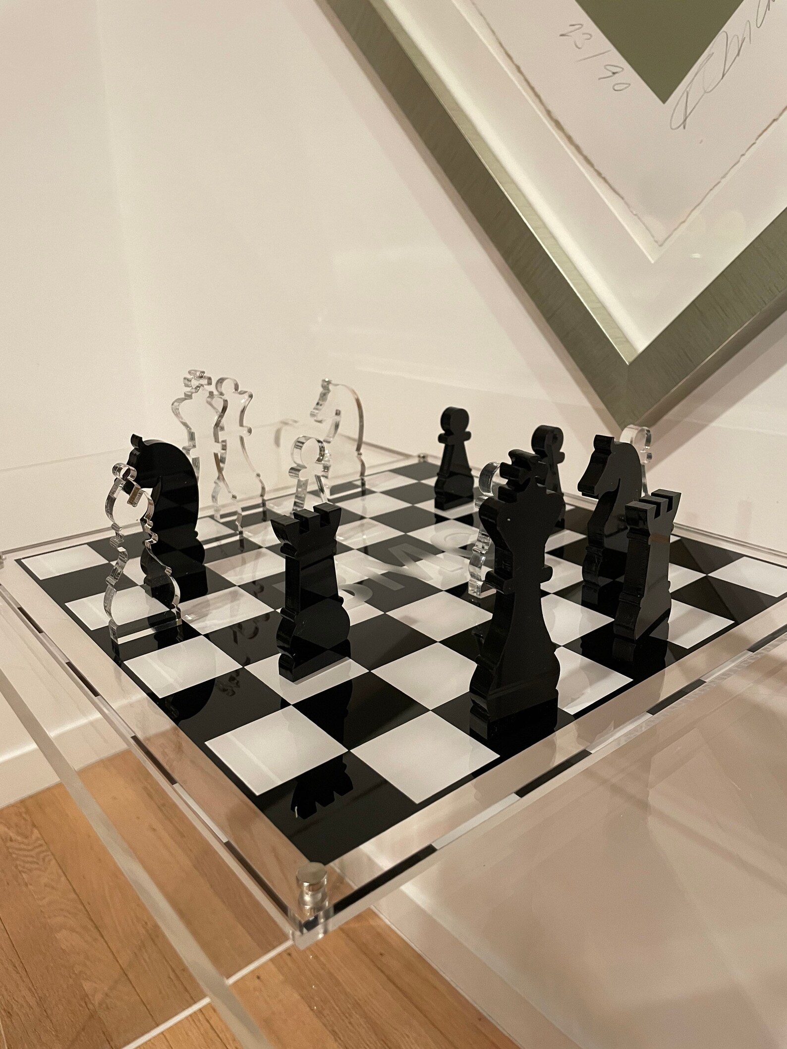 Personalized Modern Acrylic Chess Set, Housewarming Gift, New Home Gift ...