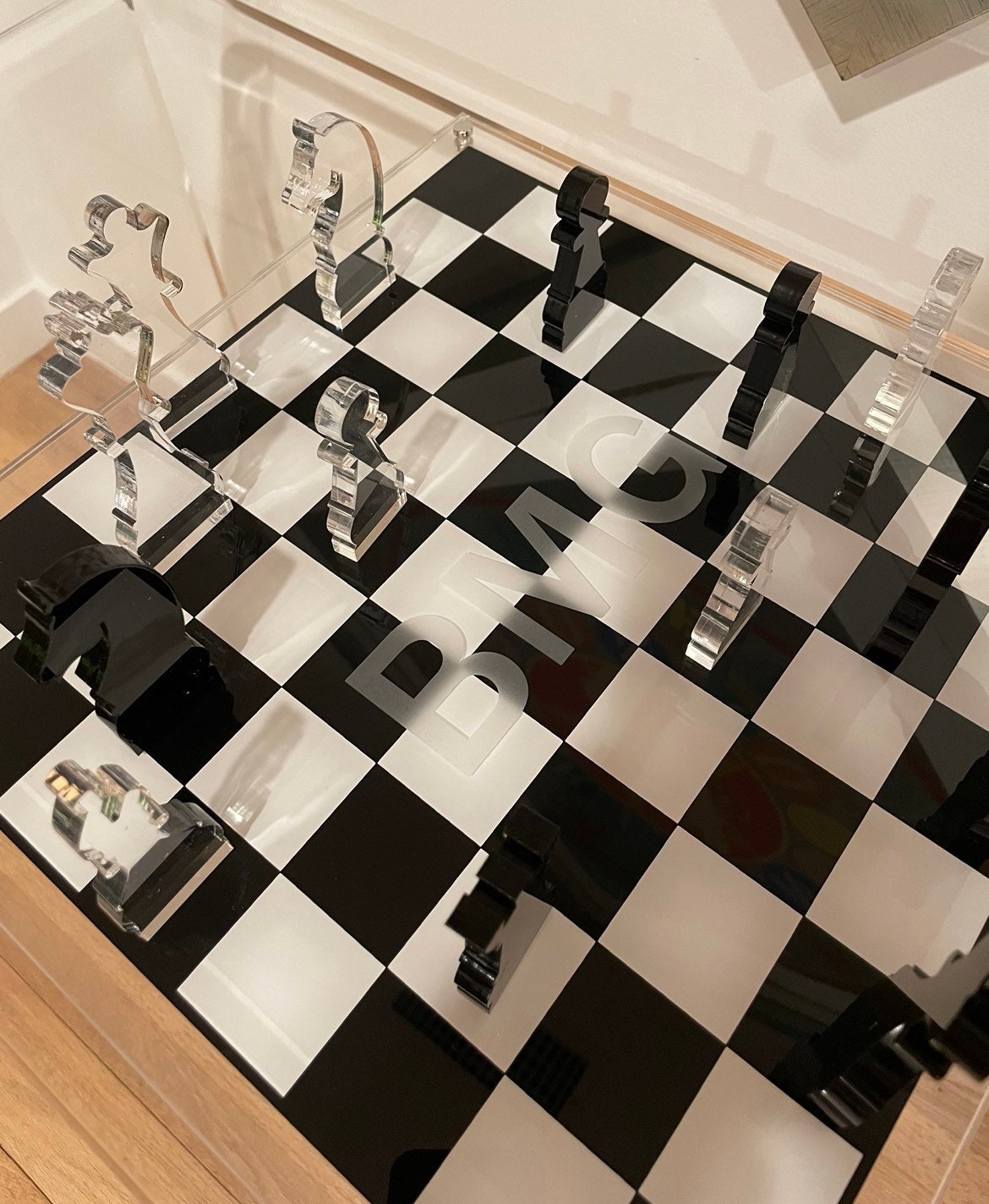 Personalized Modern Acrylic Chess Set, Housewarming Gift, New Home Gift ...