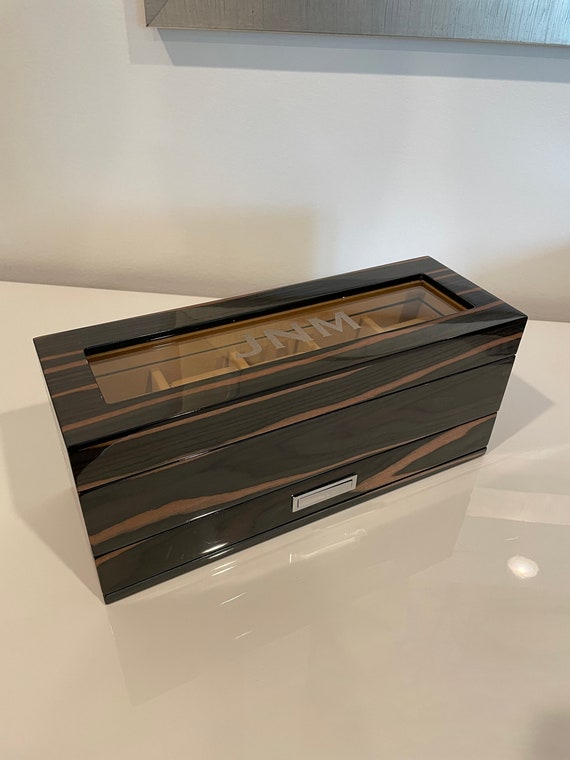 Luxury Five Watchbox and Cufflink Storage Box Ebony Veneer - Etsy