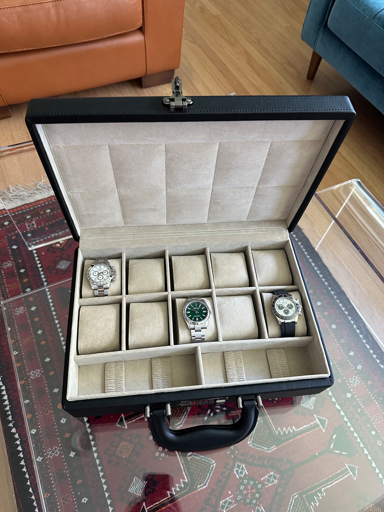 Custom Personalized Leather Briefcase Watch Box, Watch Storage, Travel ...