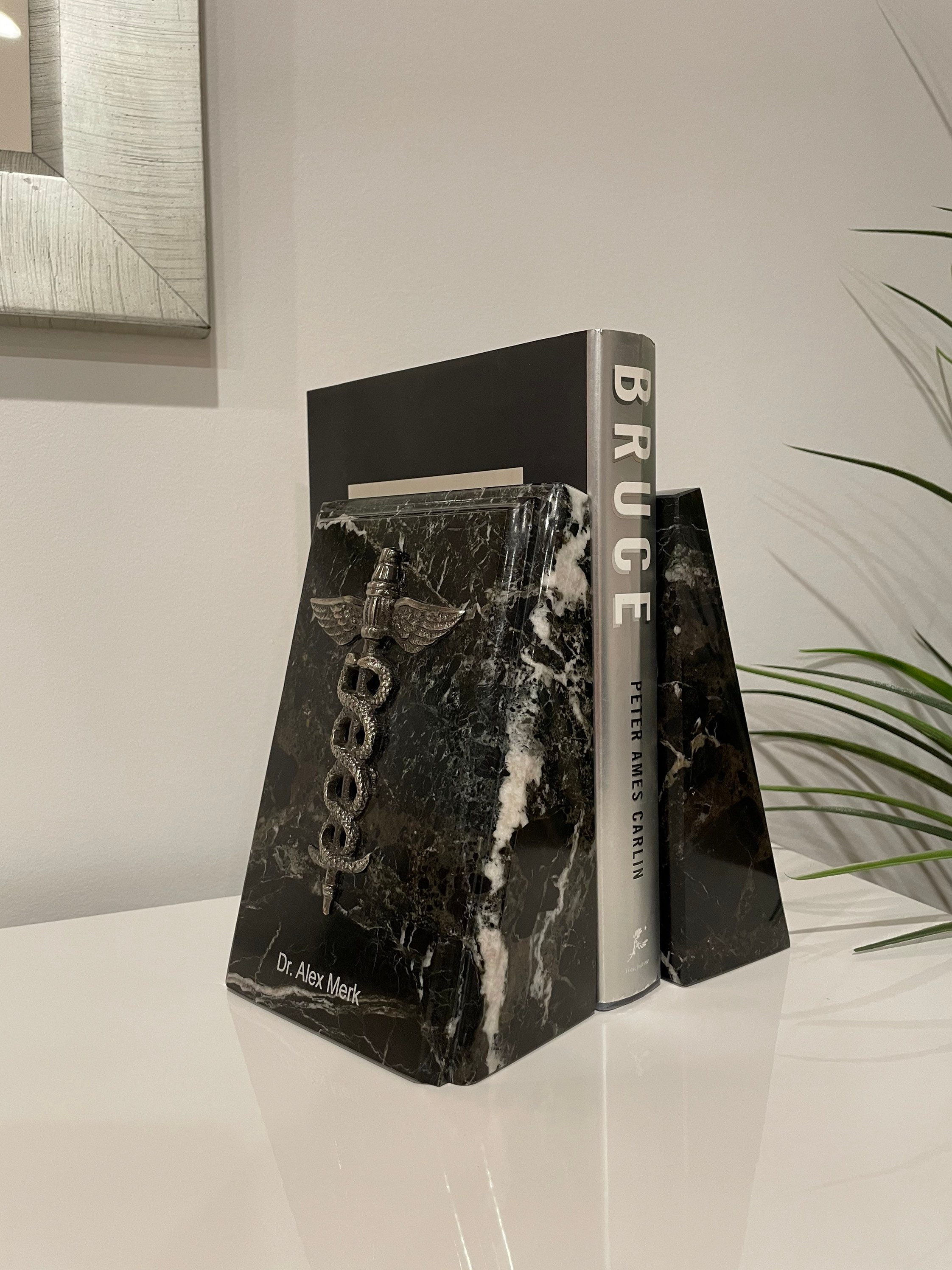 Genuine Marble Personalized Bookends Gift for Graduate Gift - Etsy