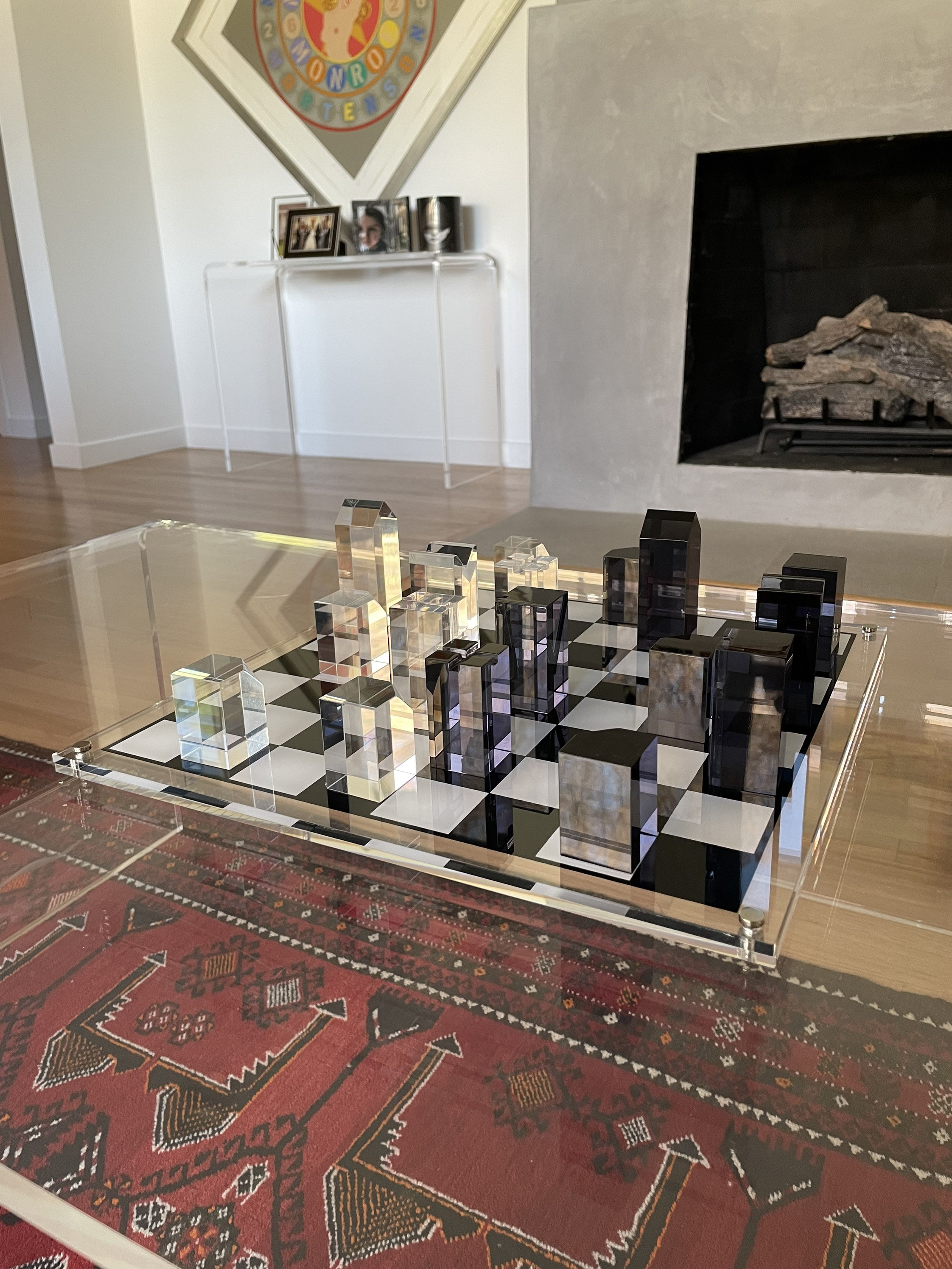 Handcrafted Acrylic Chess Set, Modern Chess Set, Housewarming Gift ...