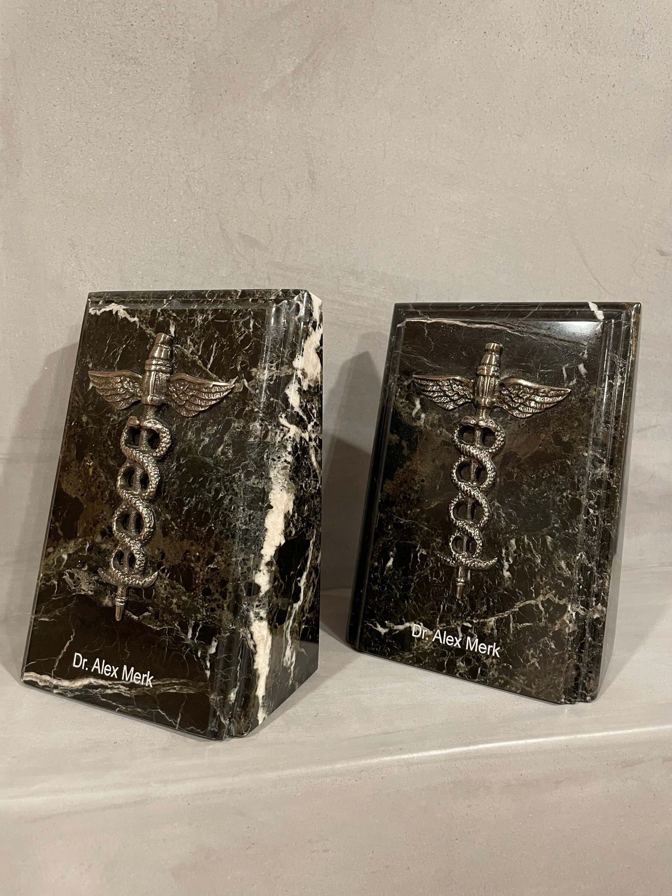 Genuine Marble Personalized Bookends Gift for Graduate Gift - Etsy