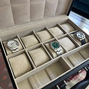 Custom Personalized Leather Briefcase Watch Box, Watch Storage, Travel ...