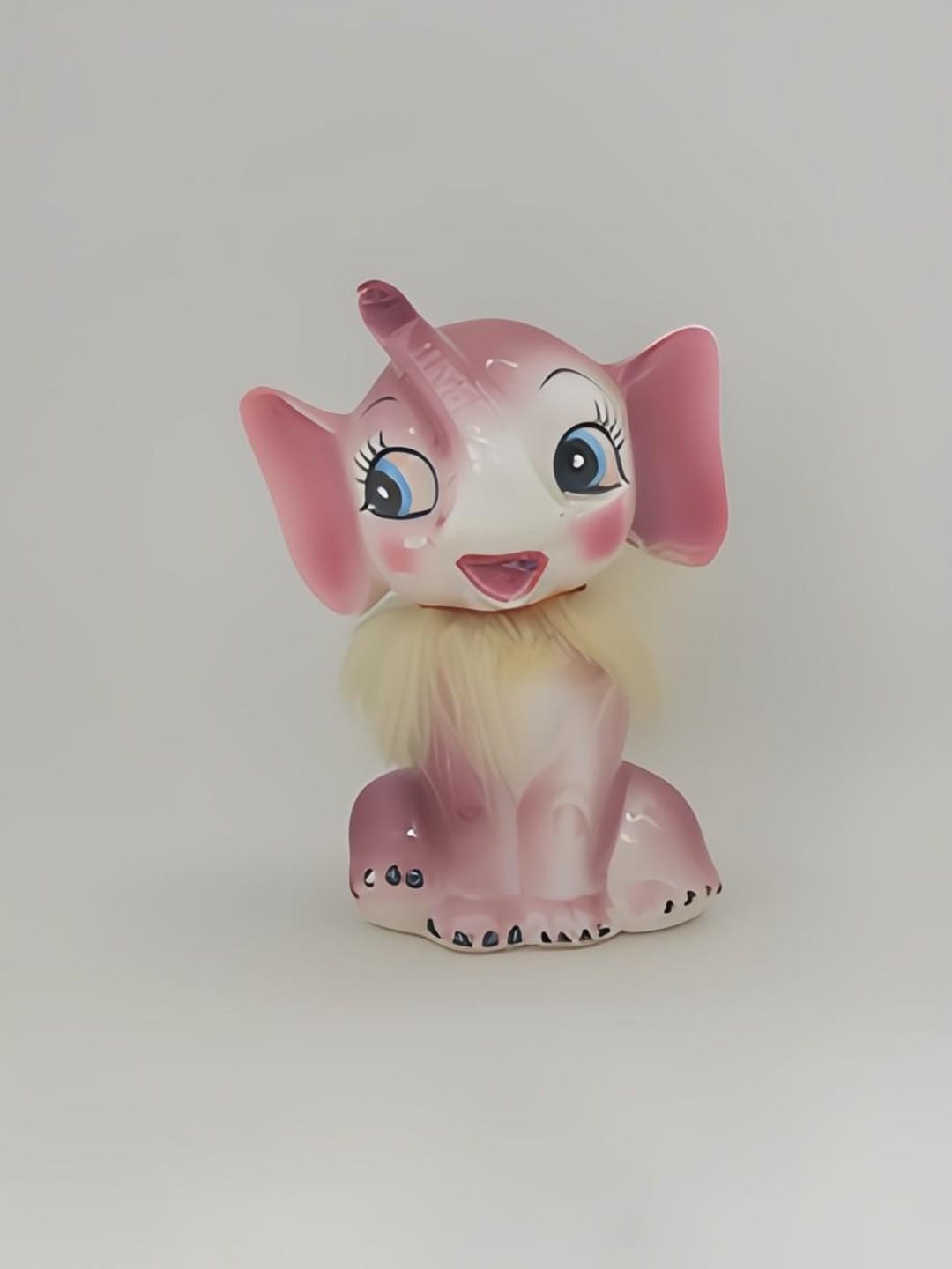 Vintage Anthropomorphic Made in Japan Big Eyed Pink Elephant Trunk up ...