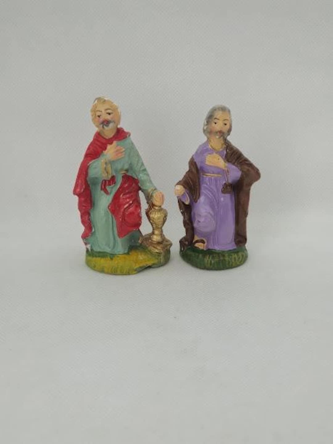 Lot of 2 Vintage Made in Italy Chalkware Christmas Nativity Melchior ...