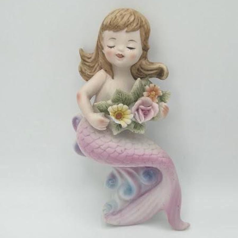Lefton Mermaid Figurine - Etsy