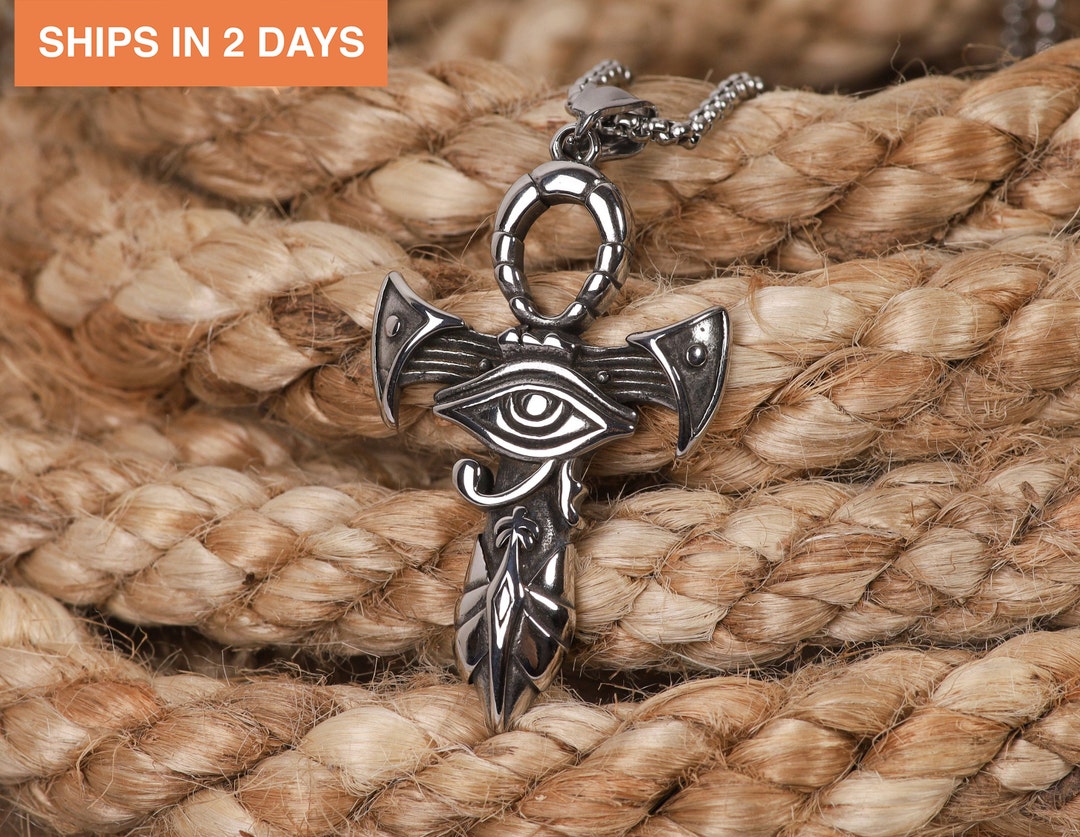 Ankh Cross Eye of Horus Necklace by Haquil Egyptian Jewelry - Etsy