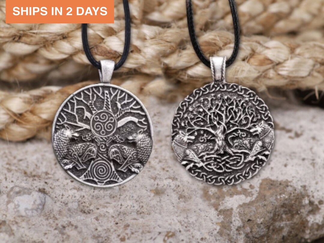 Wolf Tree of Life Necklace by Haquil Yggdrasil Norse - Etsy