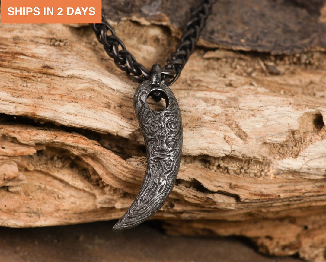 Viking Wolf Tooth Necklace by Haquil Jewelry With Forged Iron Pendant ...