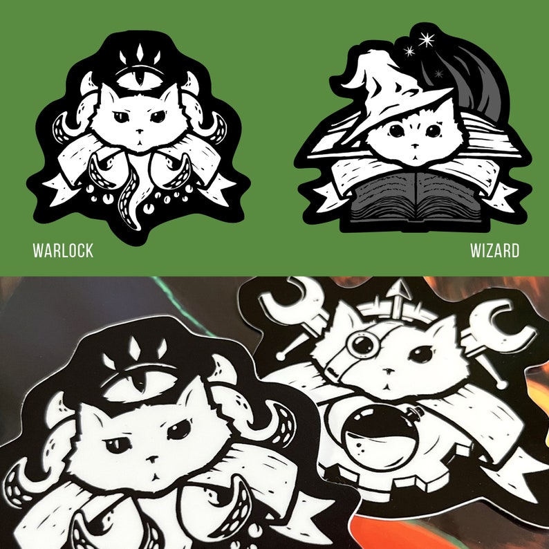 Custom Dnd Class Cat Sticker Pack Dnd Cat Stickers Dnd - Etsy