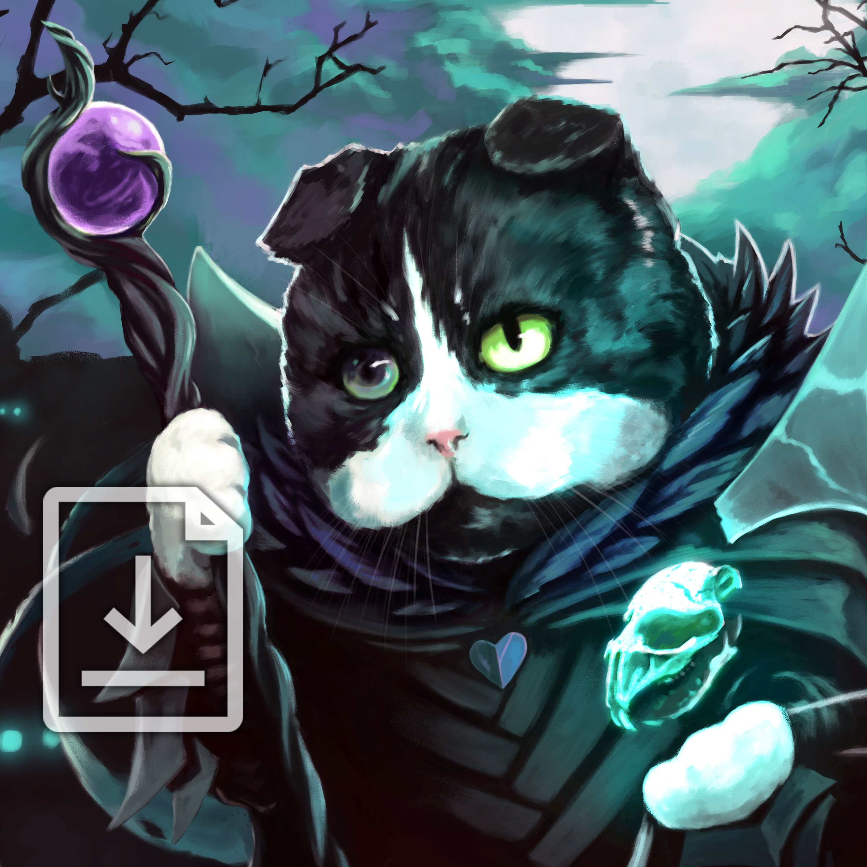 Necromancer Cat Printable - Digital Download | Scottish Fold ...