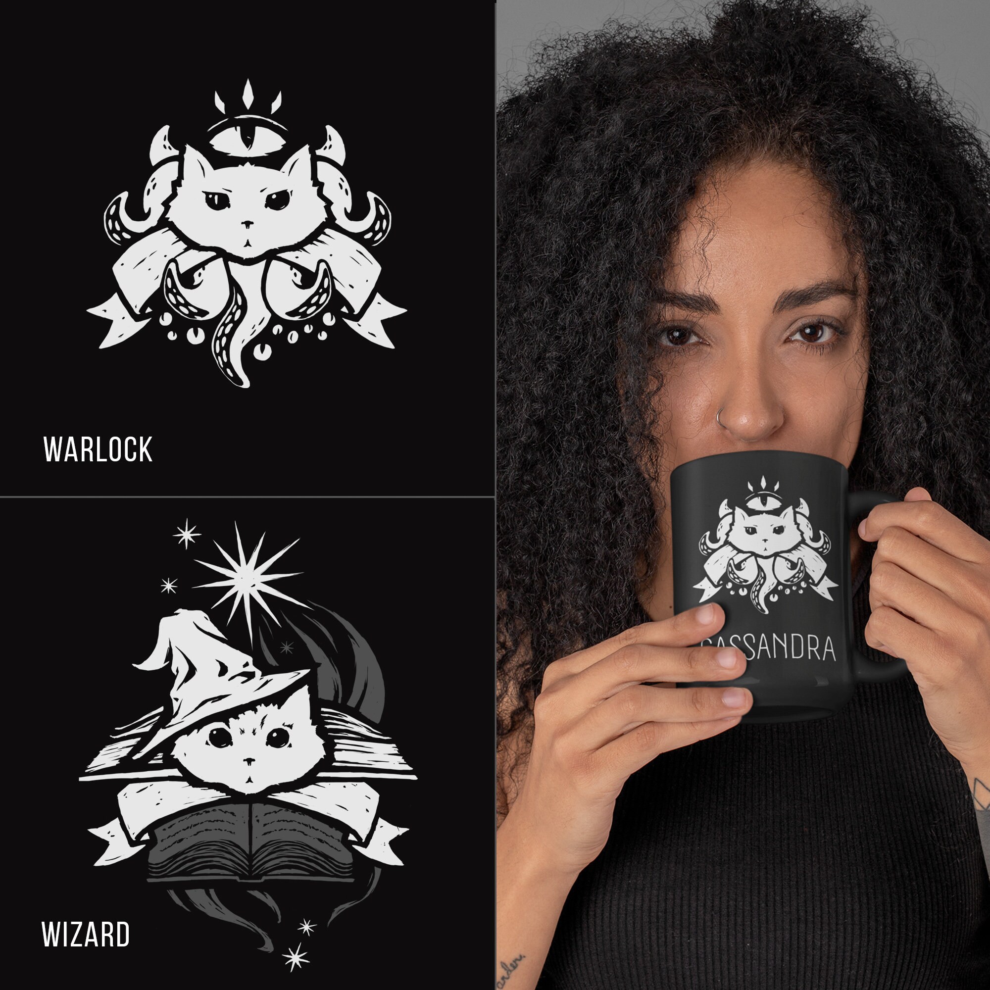 Personalized Dnd Mug Dnd Class Cats Personalized Dungeons - Etsy