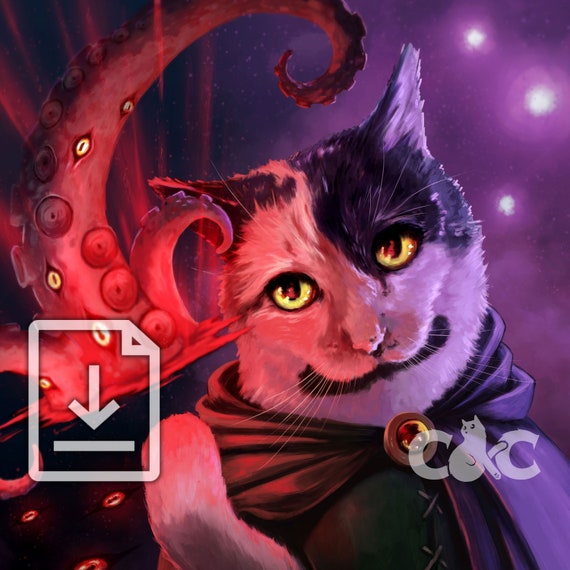 Warlock Cat Printable Digital Download | Etsy