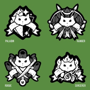 Custom Dnd Class Cat Sticker Pack | Dnd Cat Stickers | Dnd Stickers ...
