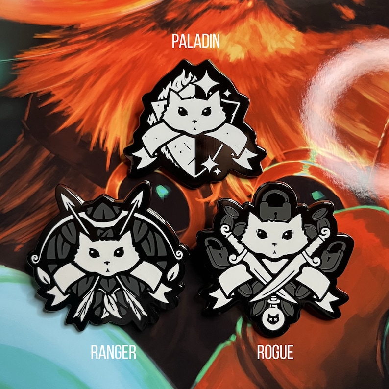 Dnd Class Cats Hard Enamel Pins Dnd Pin Dnd Cat Pin - Etsy