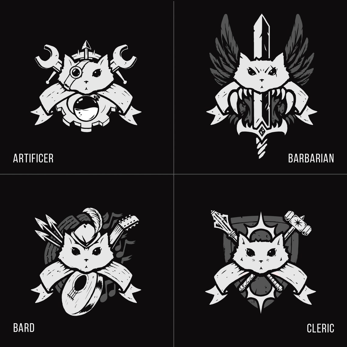 Personalized Dnd Mug Dnd Class Cats Personalized Dungeons - Etsy