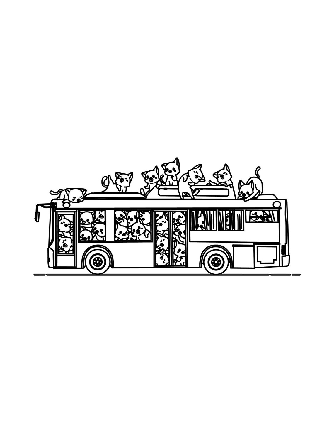 Coloring Book Pages Fun Buses & Vans 32 Different Designs - Etsy