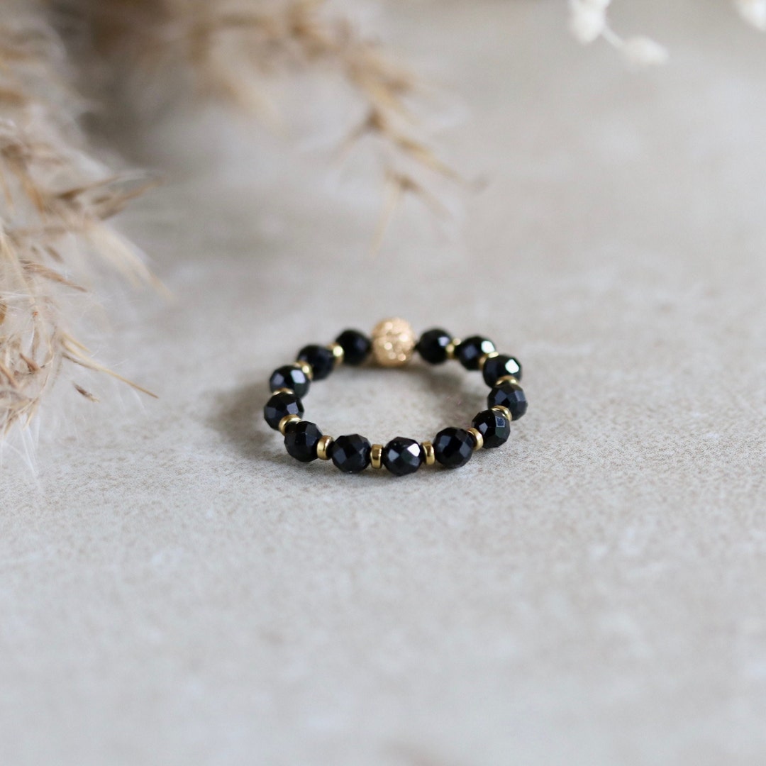 Schwarzer Turmalin Ring Gold