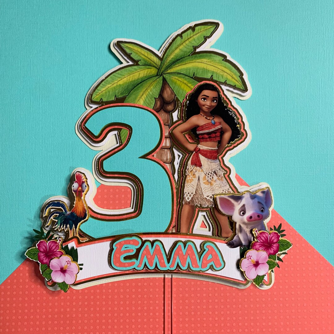 Moana Cake Topper, Moana Party Decor, Party Decorations, Personalized ...