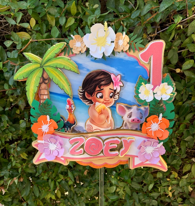 Moana Cake Topper Moana Party Decor Party Decorations - Etsy