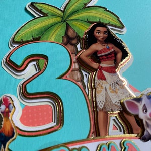 Moana Cake Topper, Moana Party Decor, Party Decorations, Personalized ...