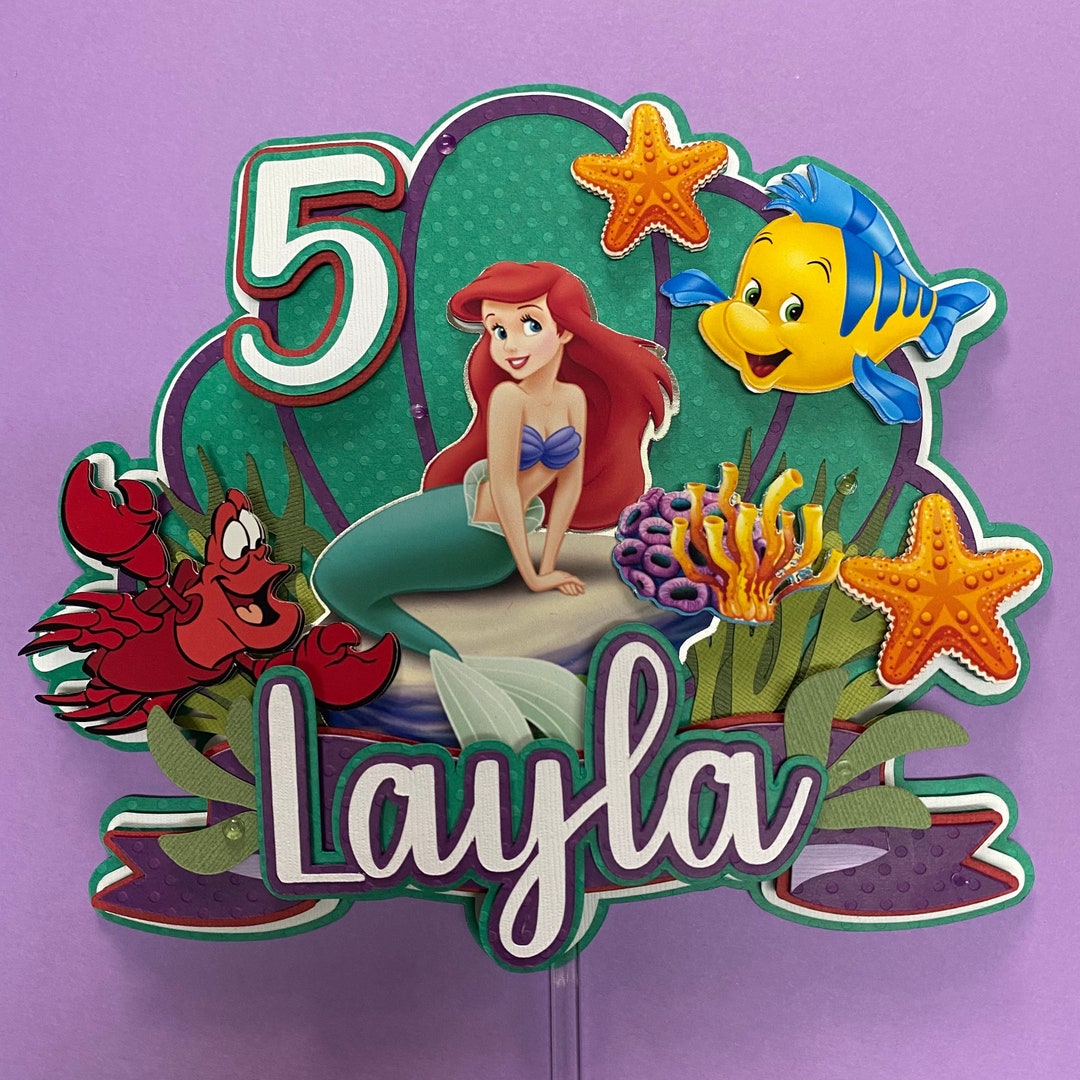 Little Mermaid Cake Topper, Little Mermaid Party Decorations, Little ...