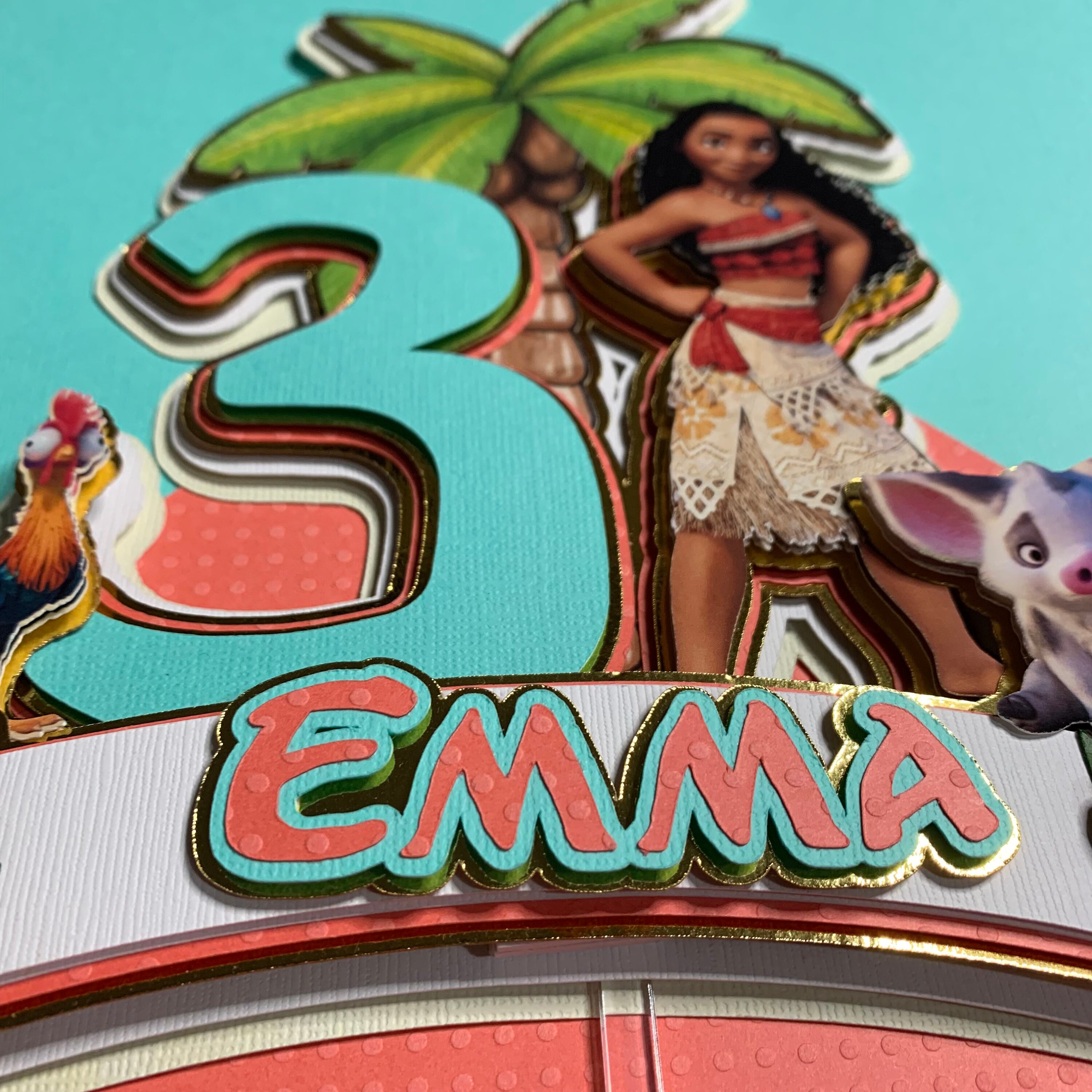 Moana Cake Topper, Moana Party Decor, Party Decorations, Personalized ...