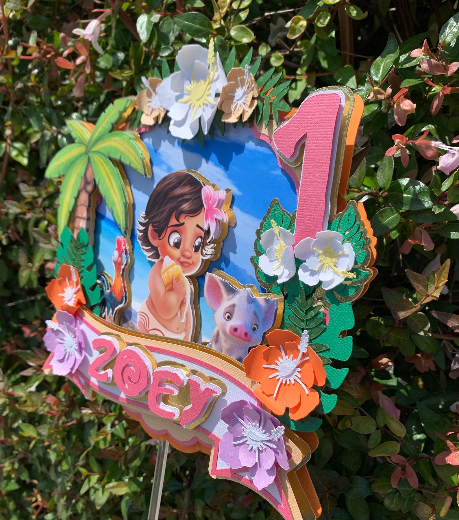 Moana Cake Topper, Moana Party Decor, Party Decorations, Personalized ...