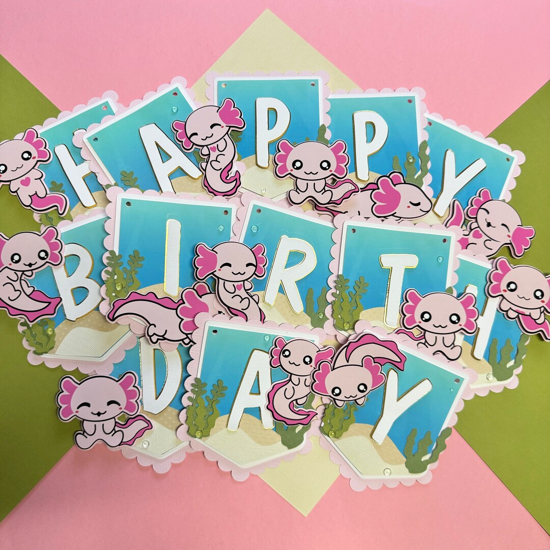 Axolotl Birthday Banner, Axolotl Party Decorations, Party Decorations ...